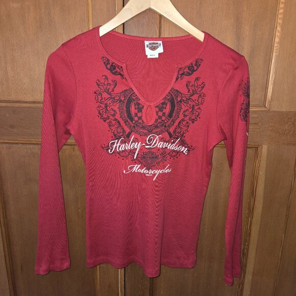 Harley-Davidson | Tops | Harley Davidson Womens Long Sleeve Shirt ...